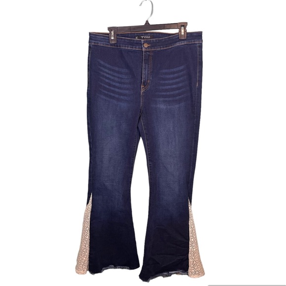 Lucky & Blessed | Jeans | Lucky Blessed High Rise Flares Lace Inset ...